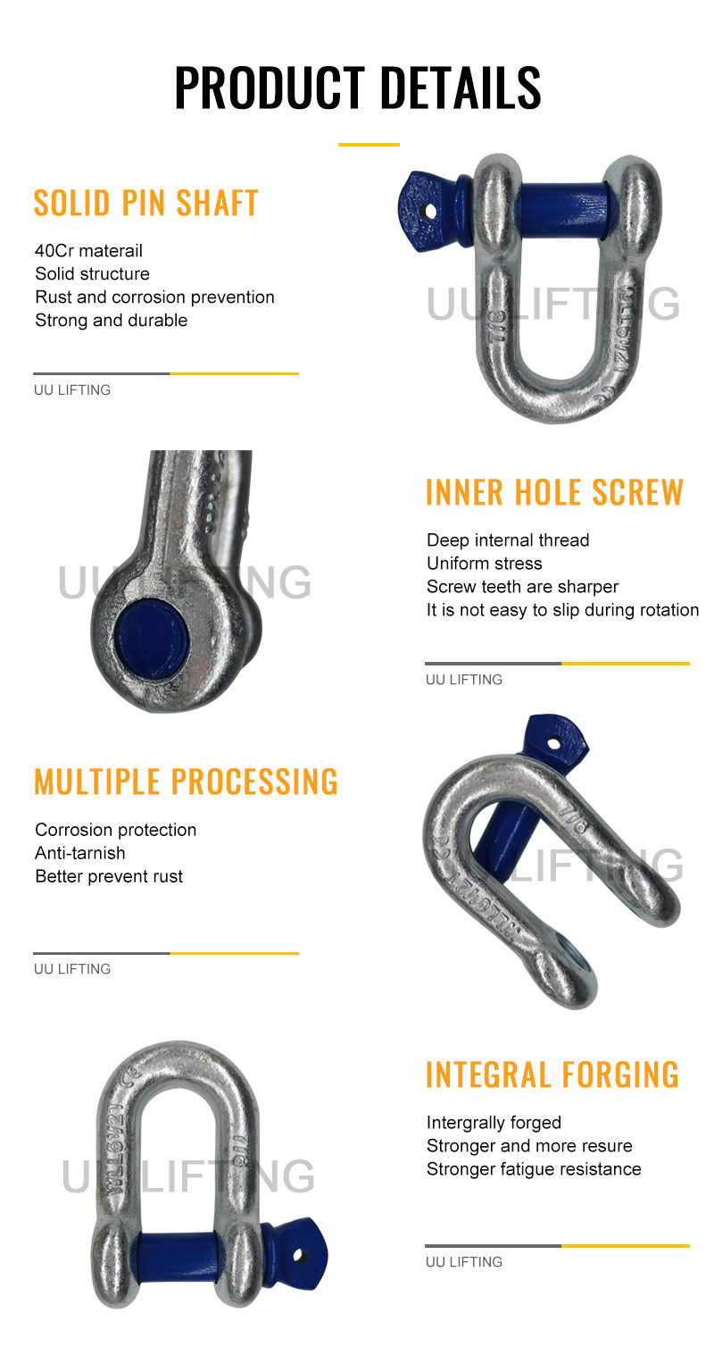 US type forged chain G210 shackle(dee shackle) - UU LIFTING