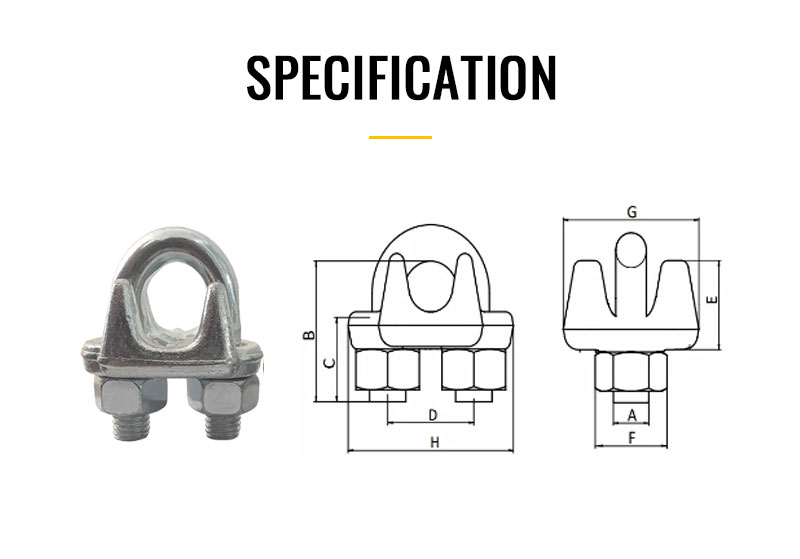 G450 Drop-forged U.S Type Wire Rope Clips - UU LIFTING